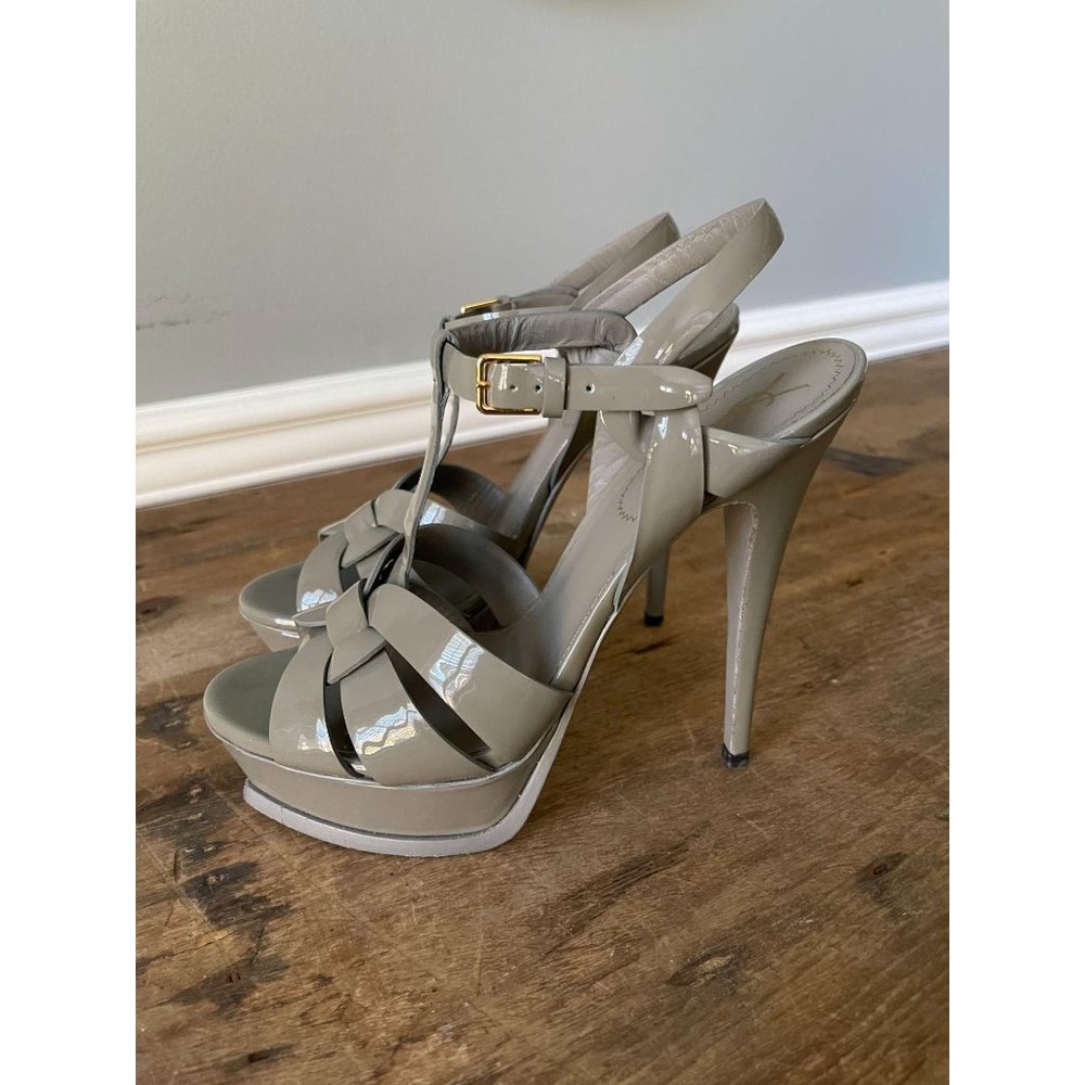 Ysl Saint Laurent Tribute Platform Patent Leather - Gem